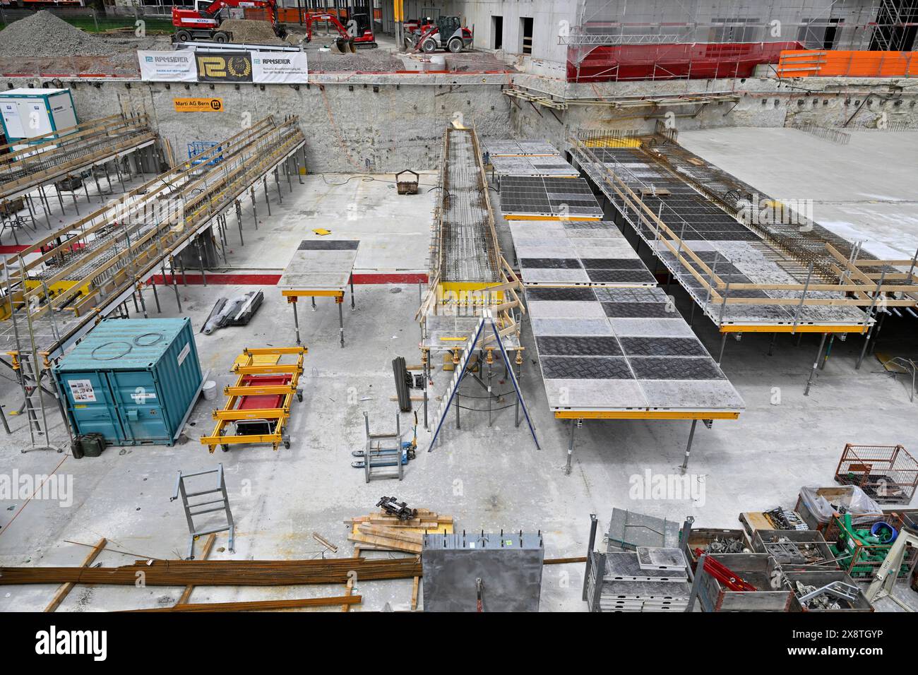 Large construction site for floor formwork Stock Photo - Alamy