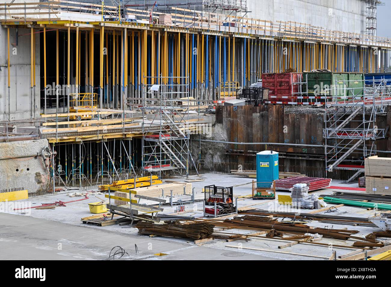 Large construction site for floor formwork Stock Photo - Alamy