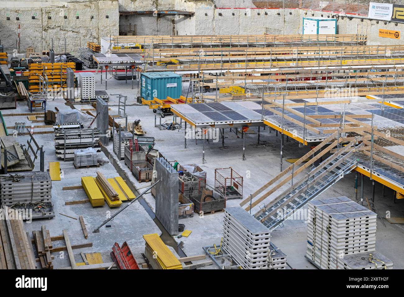 Large construction site for floor formwork Stock Photo - Alamy