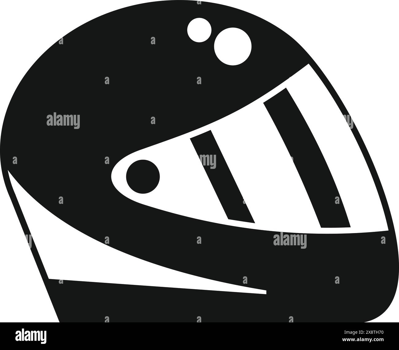 Vector graphic of a sleek black racing helmet, ideal for ...