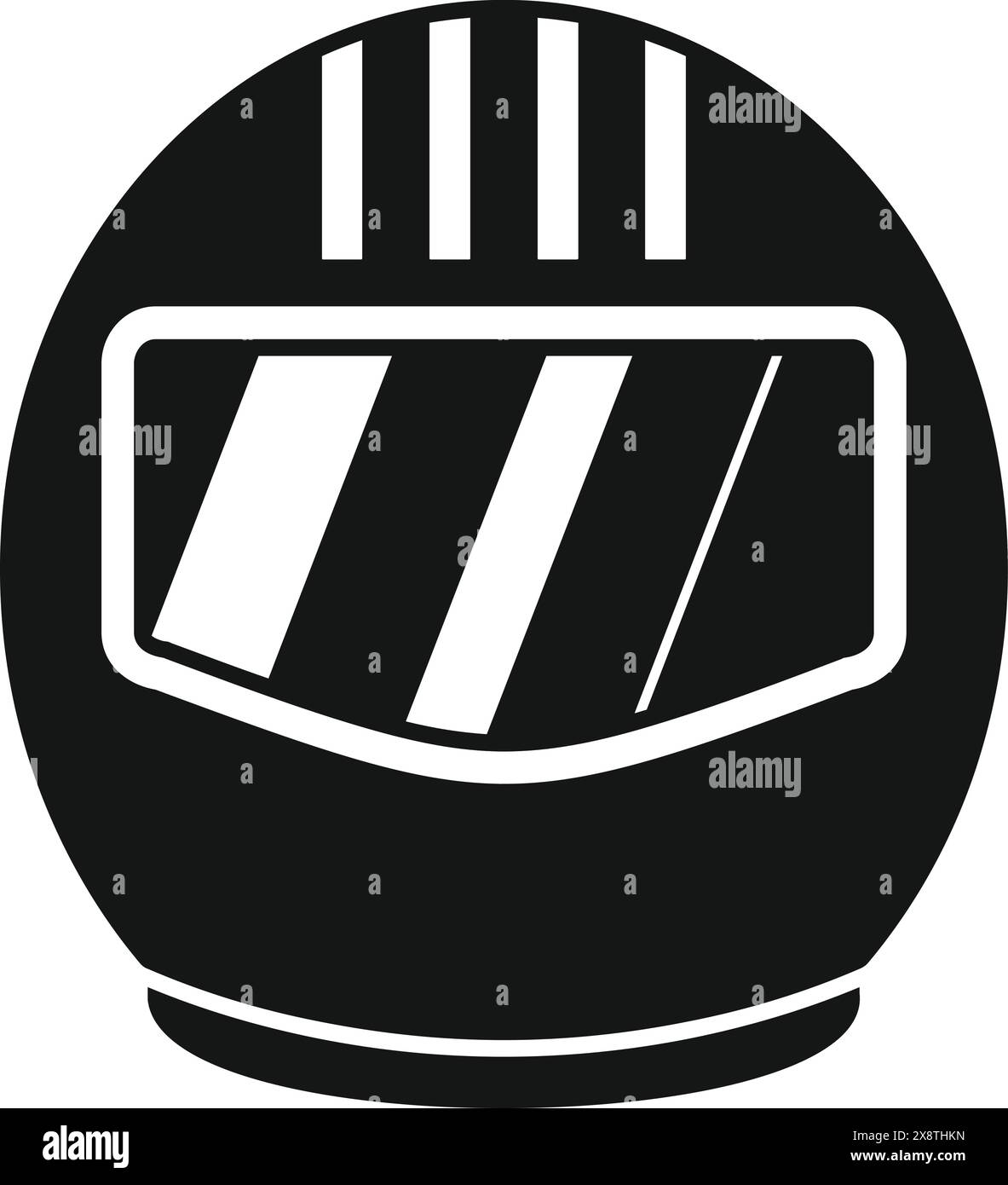 Modern black racing helmet icon with visor and minimalist design for ...