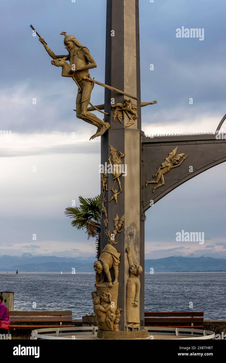Part of the sculpture Magical Column by Peter Lenk on the Meersburg ...