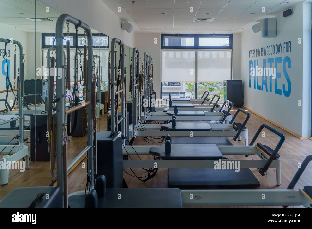 Tel-Aviv, Israel - May 23, 2024: View of a gym inside a community ...