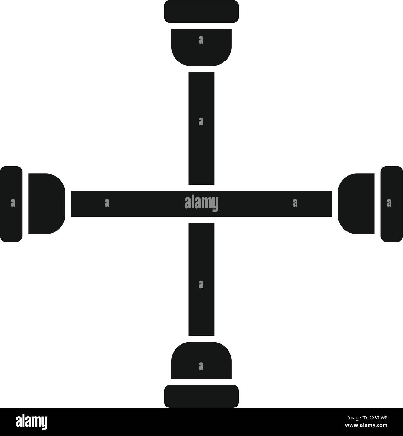 Vector illustration of a simple black car jack silhouette isolated on a ...