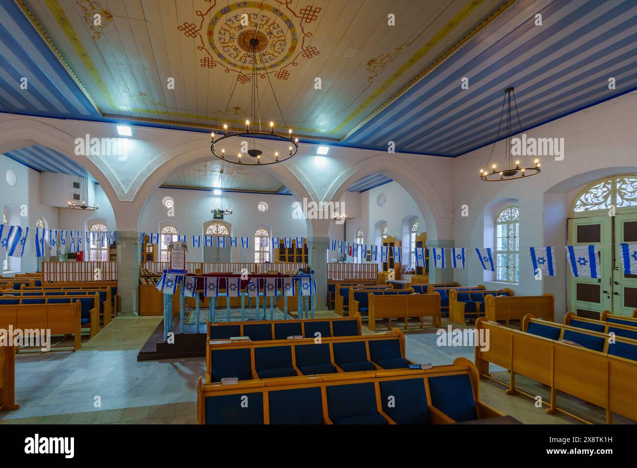 Mikveh Israel, Israel - May 23, 2024: Interior view of the synagogue ...