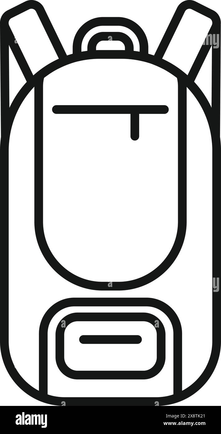 Black and white line art of a backpack suitable for icons and logos ...