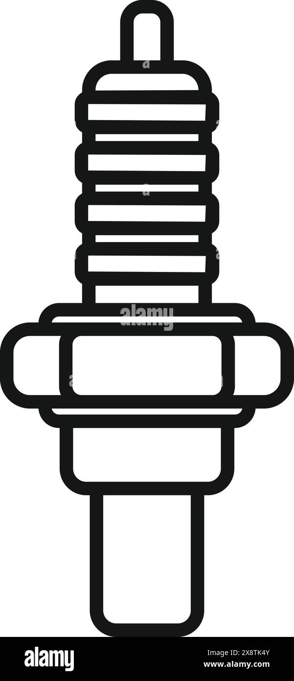 Black and white line art vector of a spark plug, suitable for ...