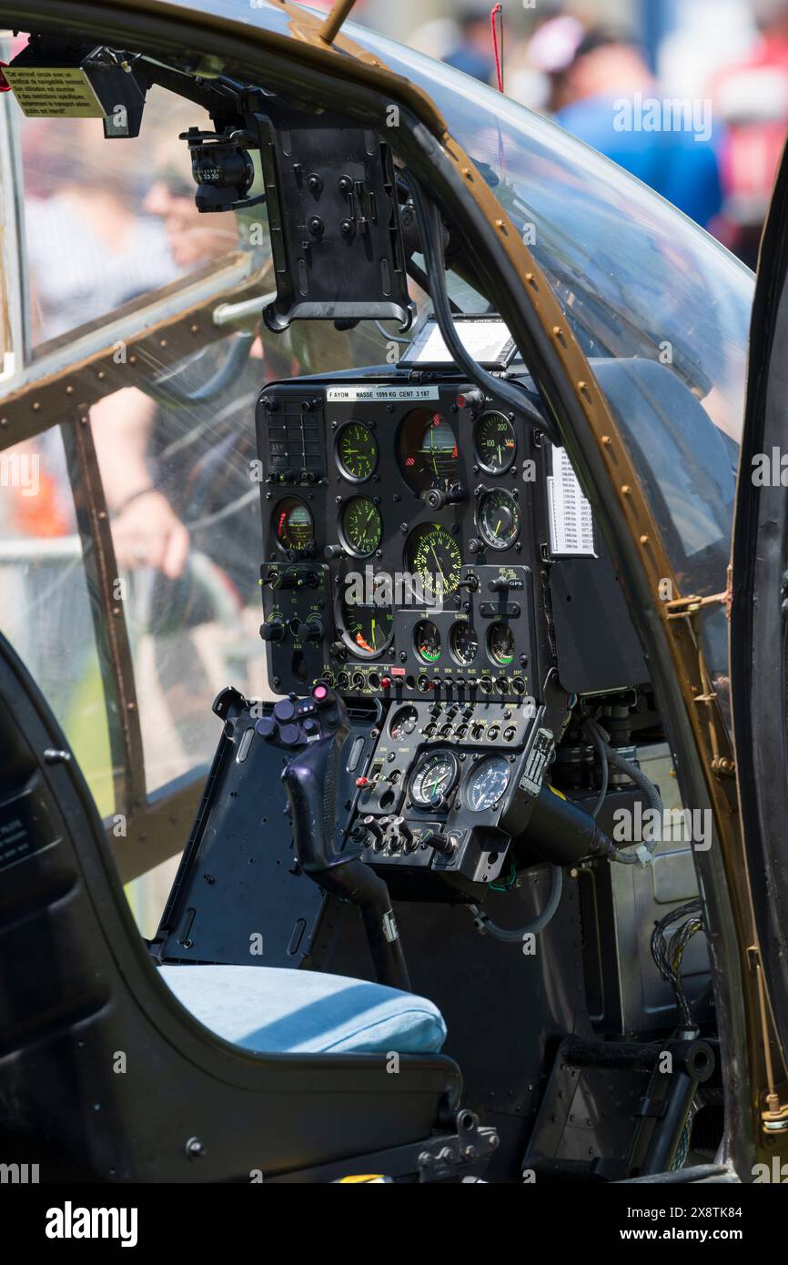 Gap Tallard Airshow, France, 26th May 2024. Cockpit or flight deck of a ...