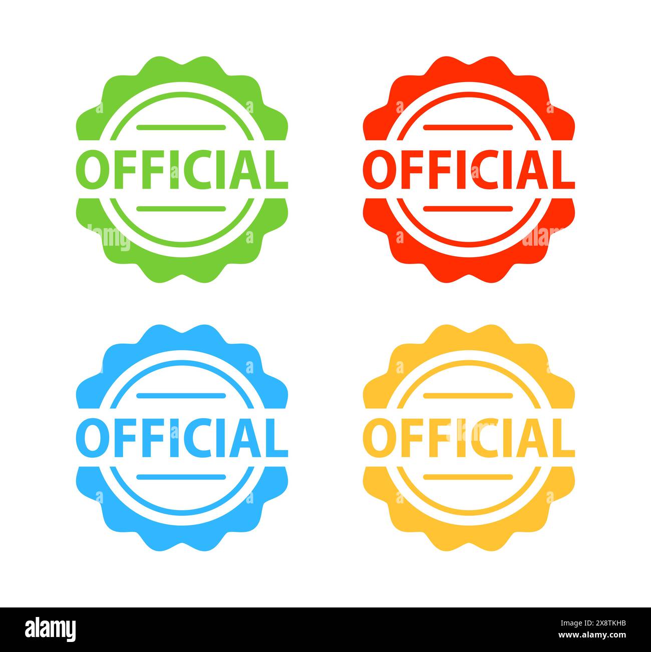 Official stickers, Colorful label on white background Stock Vector ...