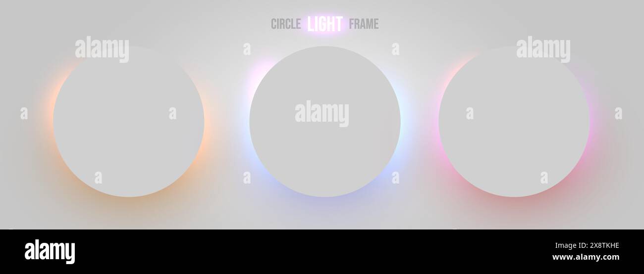 Colorful neon light frame collection. Futuristick or magic style ...