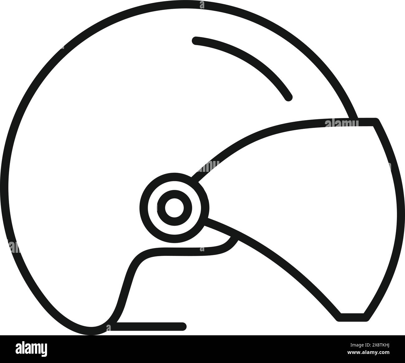 Minimalist black and white vector line drawing of a motorcycle helmet ...