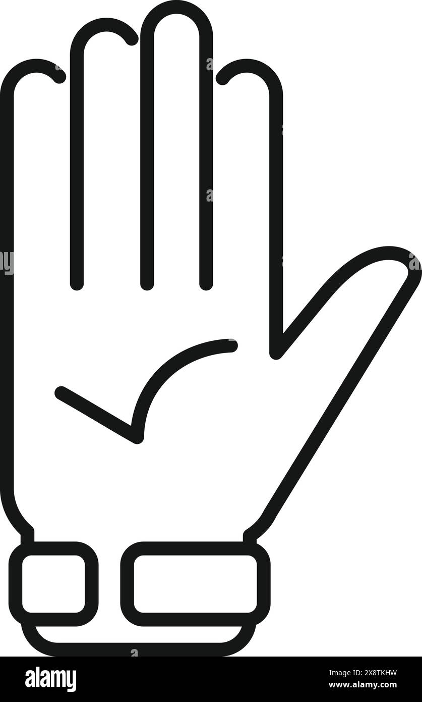 Black and white line drawing of an open hand symbolizing stop or ...