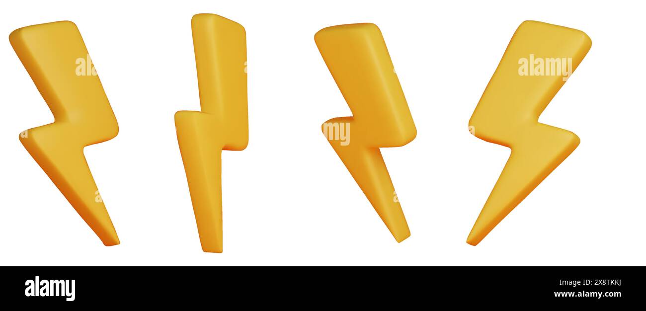 3d Thunder and bolt lighting flash correction set flash sale element ...