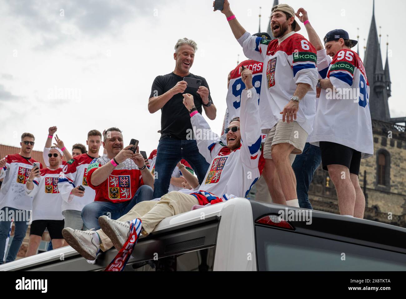 Prague, Czech Republic. 27th May, 2024. Welcoming Czech ice hockey ...