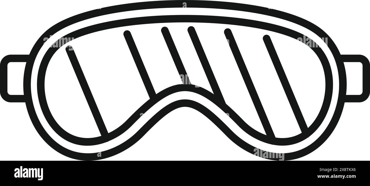 Vector illustration of ski goggles in a modern line art style, isolated ...