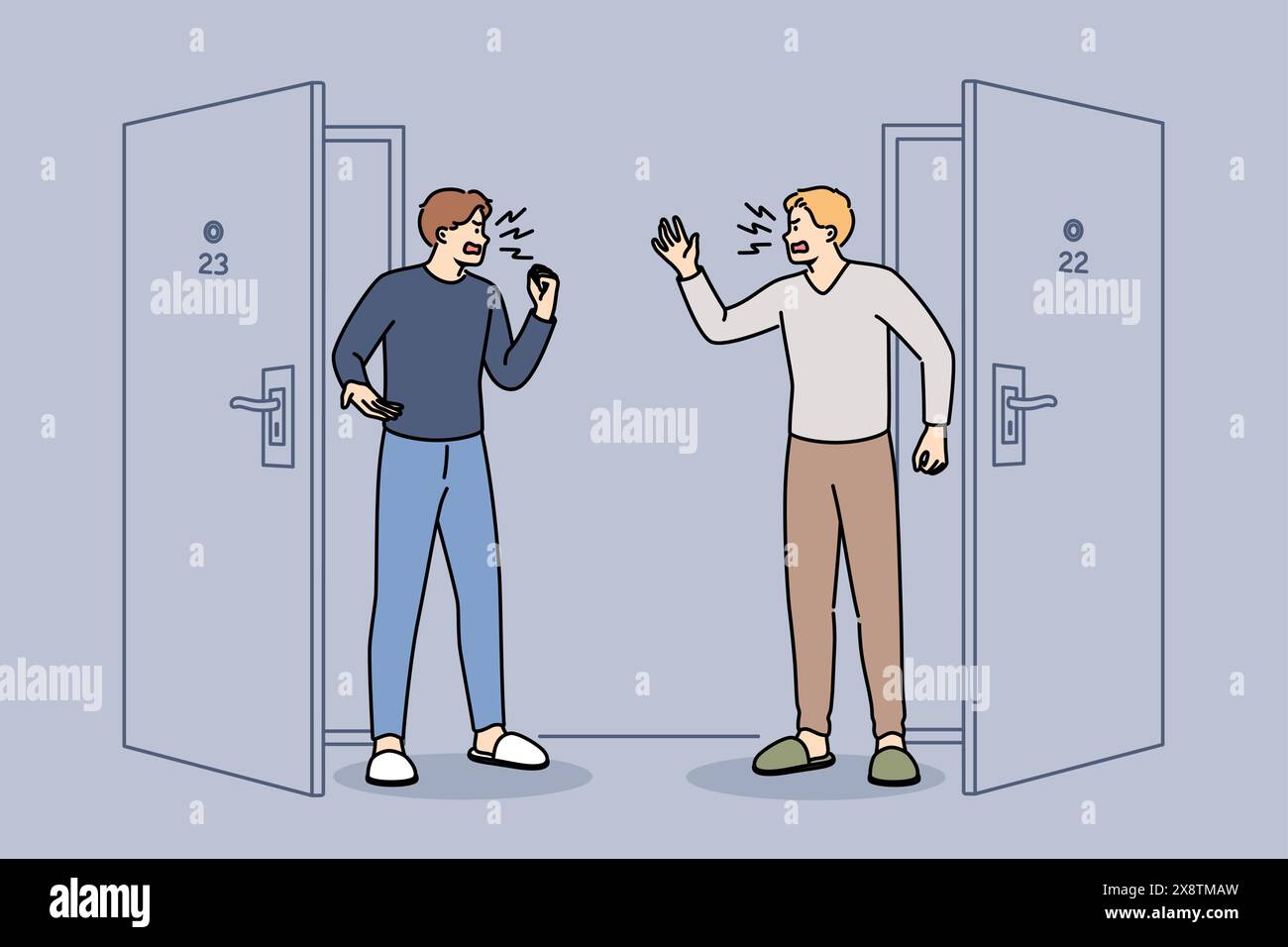 Neighbor argument Stock Vector Images - Alamy