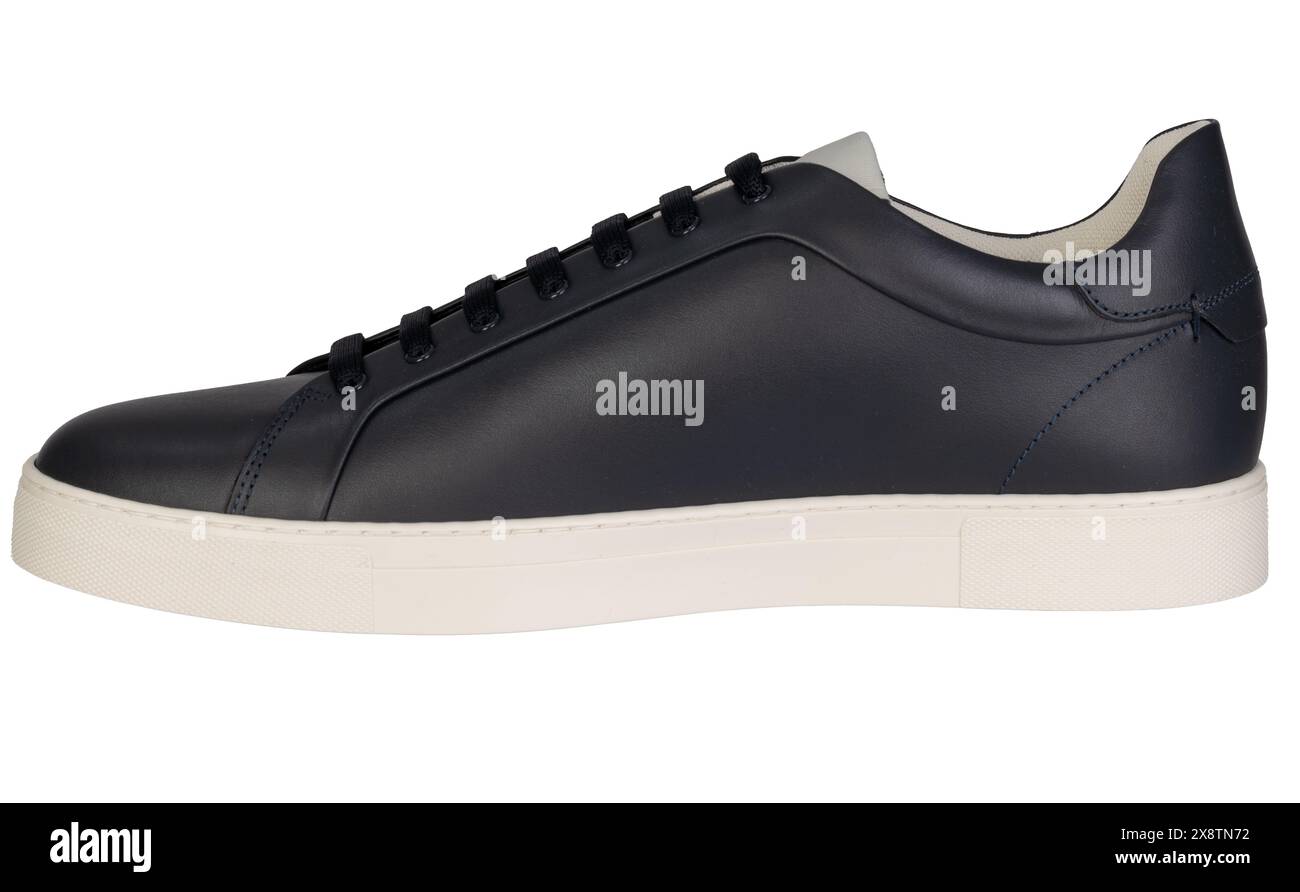 Classic Black Leather Sneaker. Copy Space Stock Photo - Alamy