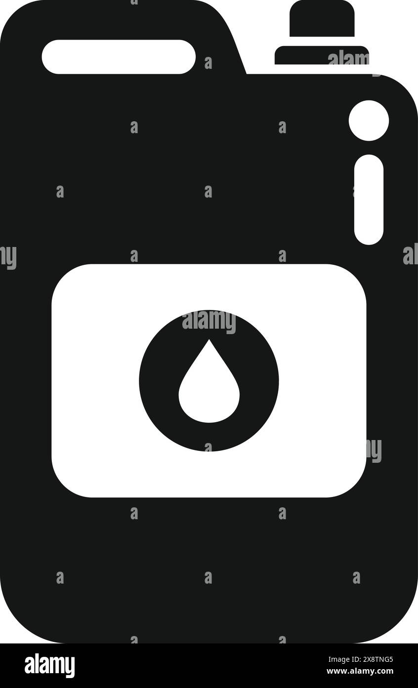 Simplified vector illustration of a fuel canister in black and white ...