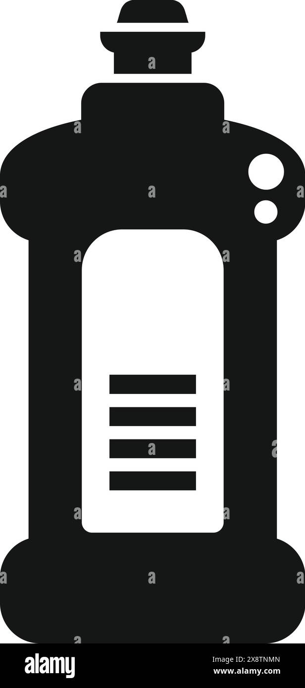 Silhouette icon of a reusable water bottle with cap, perfect for design ...