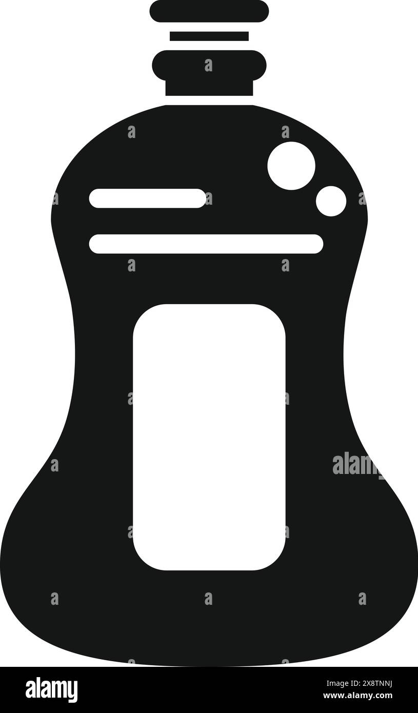 Simple vector illustration of a cleaning detergent bottle icon in black ...