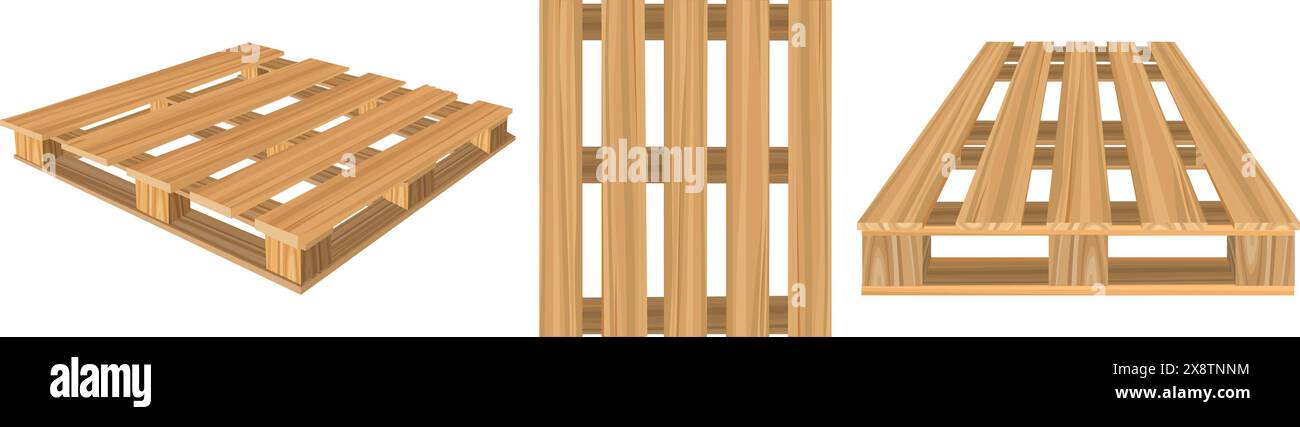 Wooden pallets different view set Stock Vector Image & Art - Alamy