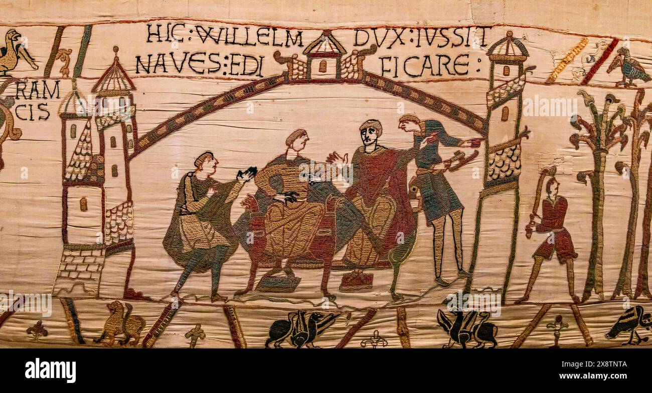 BAYEUX, FRANCE, MAY 14, 2024 : Tapestry of Bayeux, illustrate the ...