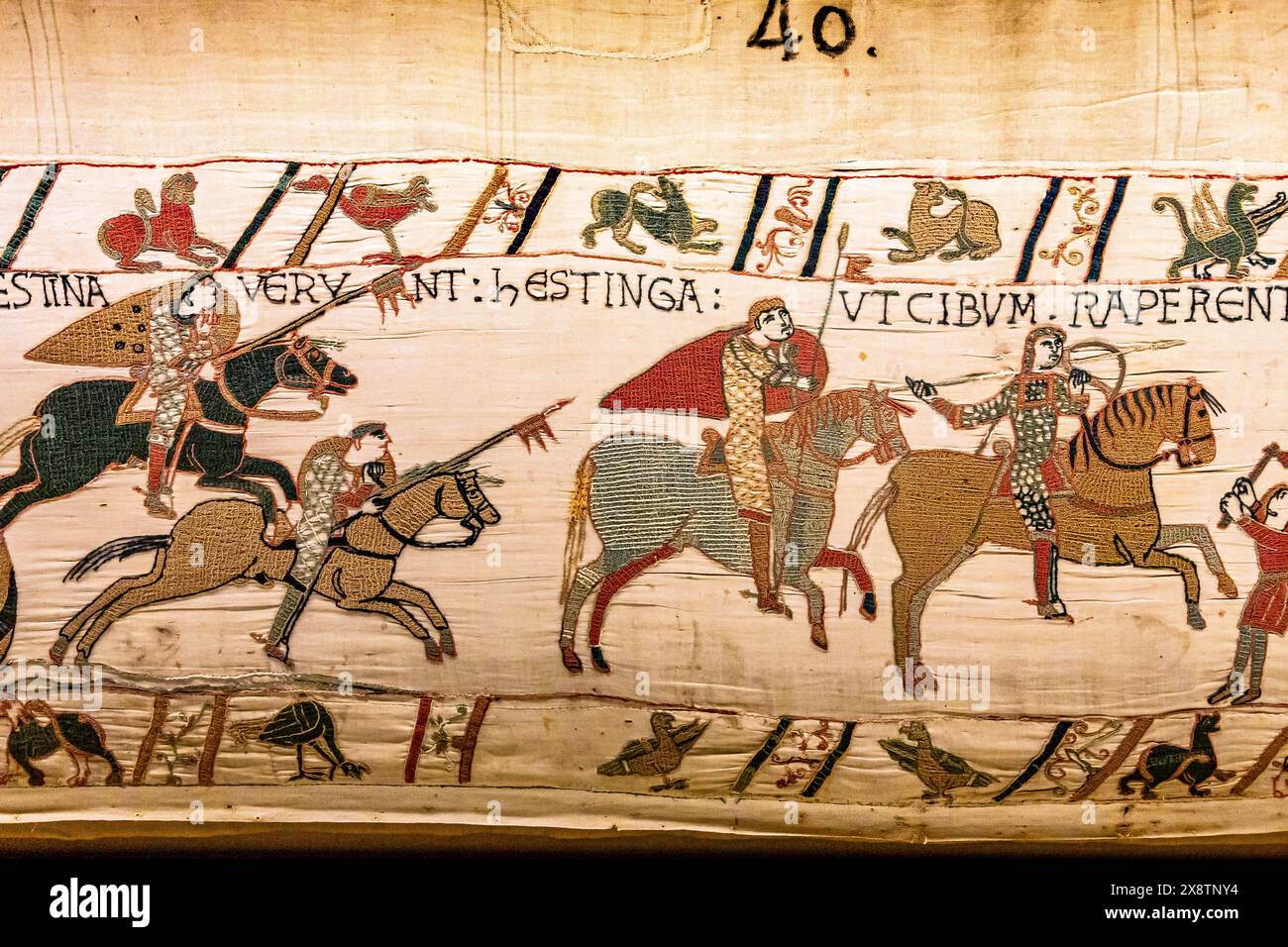 BAYEUX, FRANCE, MAY 14, 2024 : Tapestry of Bayeux, illustrate the ...