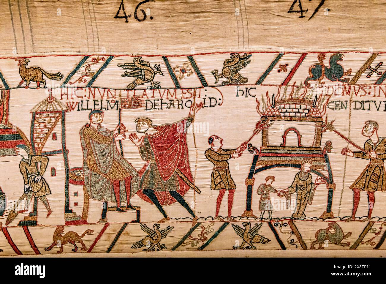 BAYEUX, FRANCE, MAY 14, 2024 : Tapestry of Bayeux, illustrate the ...