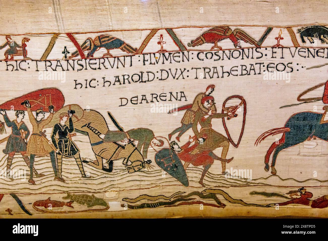 BAYEUX, FRANCE, MAY 14, 2024 : Tapestry of Bayeux, illustrate the ...