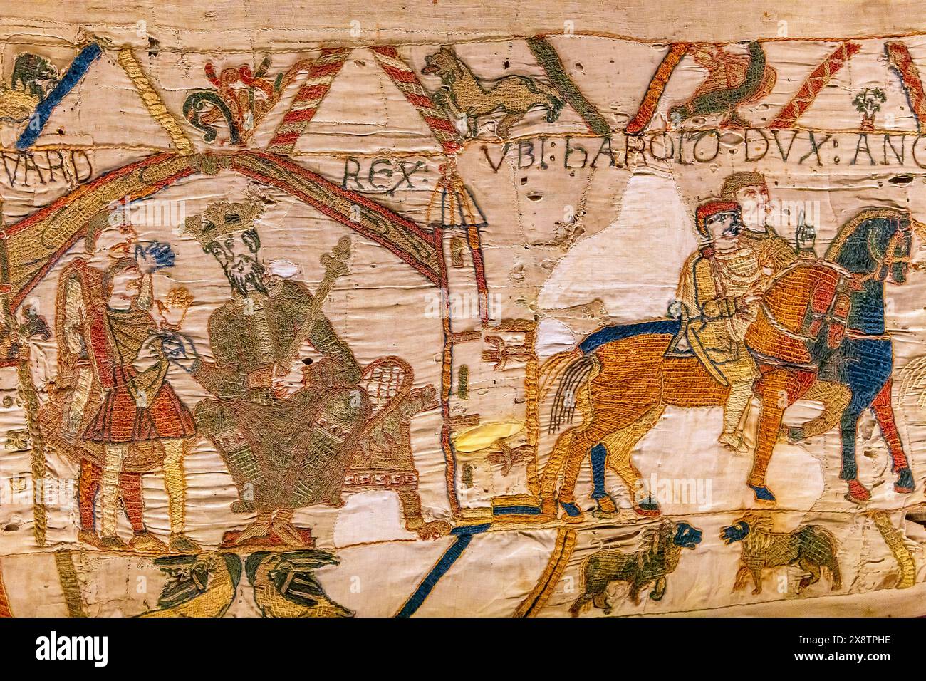 BAYEUX, FRANCE, MAY 14, 2024 : Tapestry of Bayeux, illustrate the ...