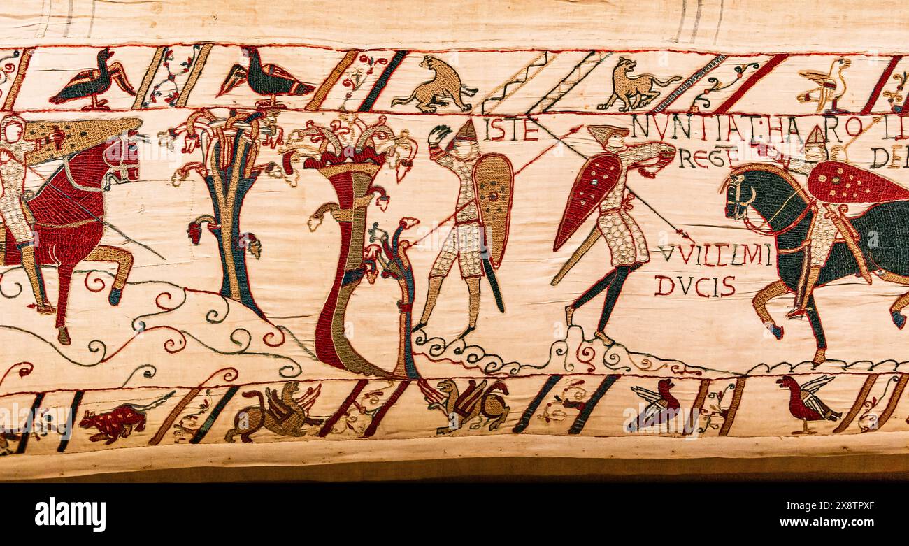 BAYEUX, FRANCE, MAY 14, 2024 : Tapestry of Bayeux, illustrate the ...