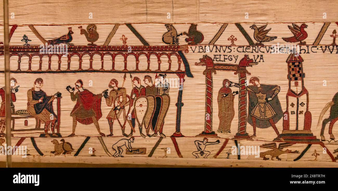 BAYEUX, FRANCE, MAY 14, 2024 : Tapestry of Bayeux, illustrate the ...