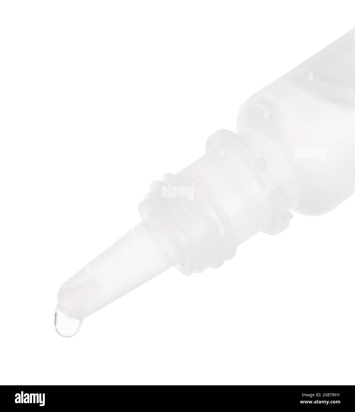 Dripping medical drops from bottle on white background Stock Photo - Alamy