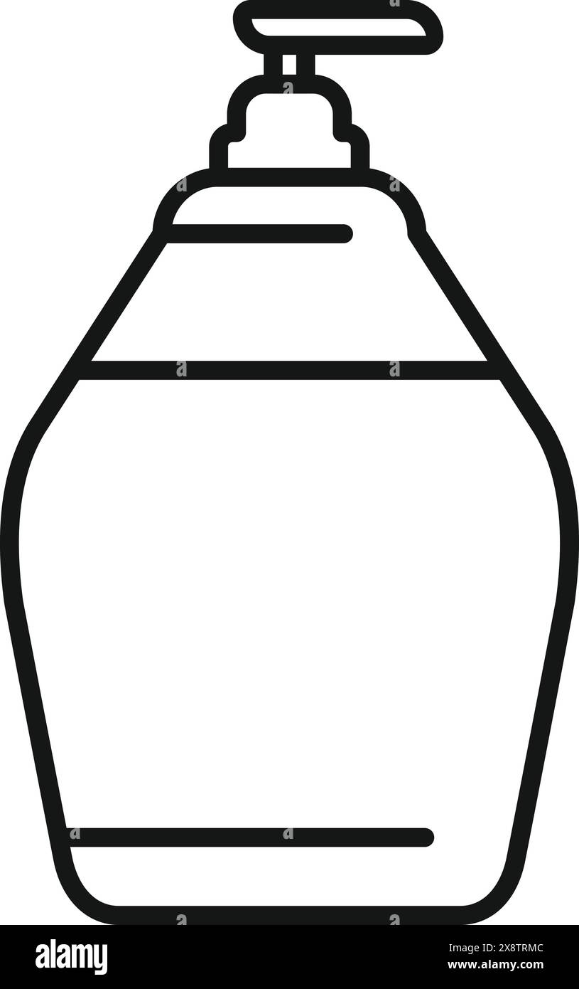 Minimalist line drawing of a hand sanitizer pump bottle, suitable for ...