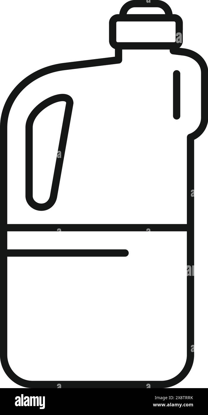 Vector illustration of a simple line drawing of a household detergent ...