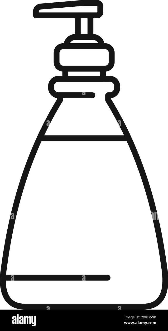 Minimalist line drawing of a liquid soap dispenser, ideal for ...