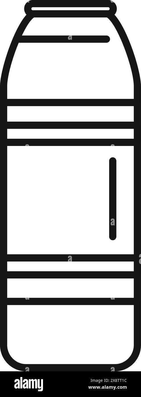 Simple black and white line art drawing of a plastic bottle, perfect ...