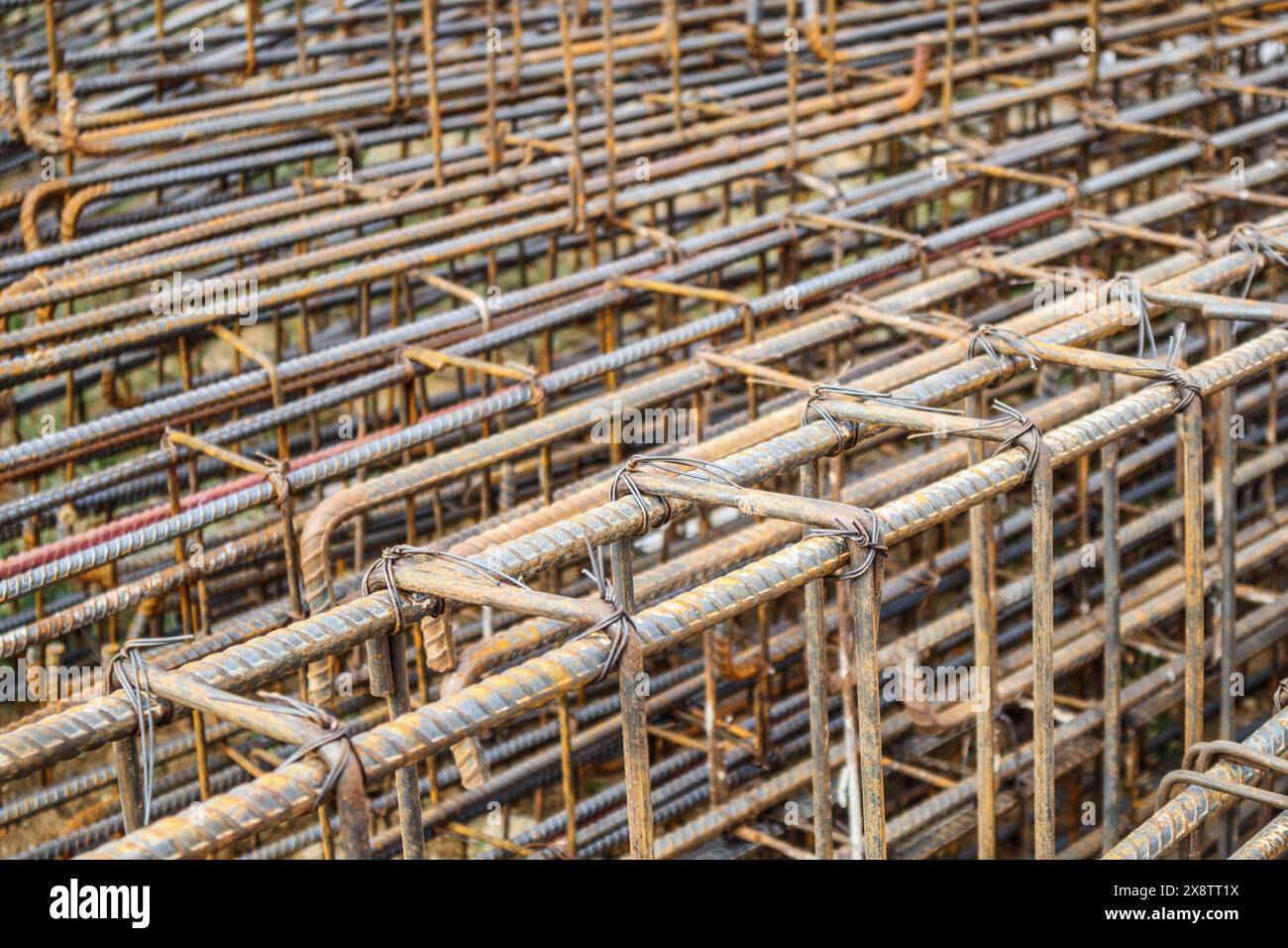 steel rebar for reinforced concrete at building construction site Stock ...