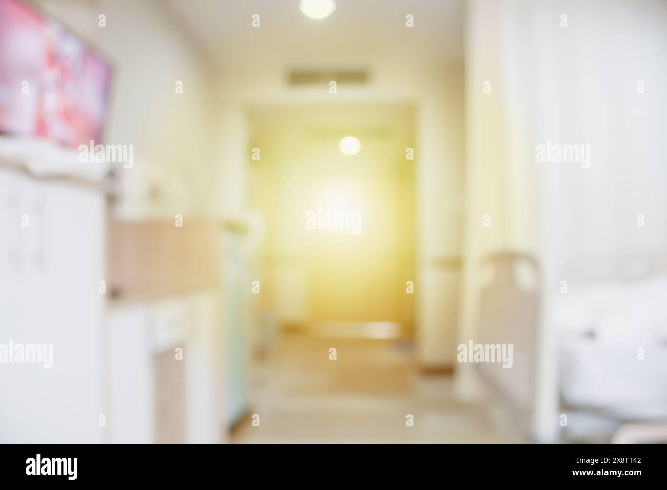 Abstract hospital room interior blur background Stock Photo - Alamy