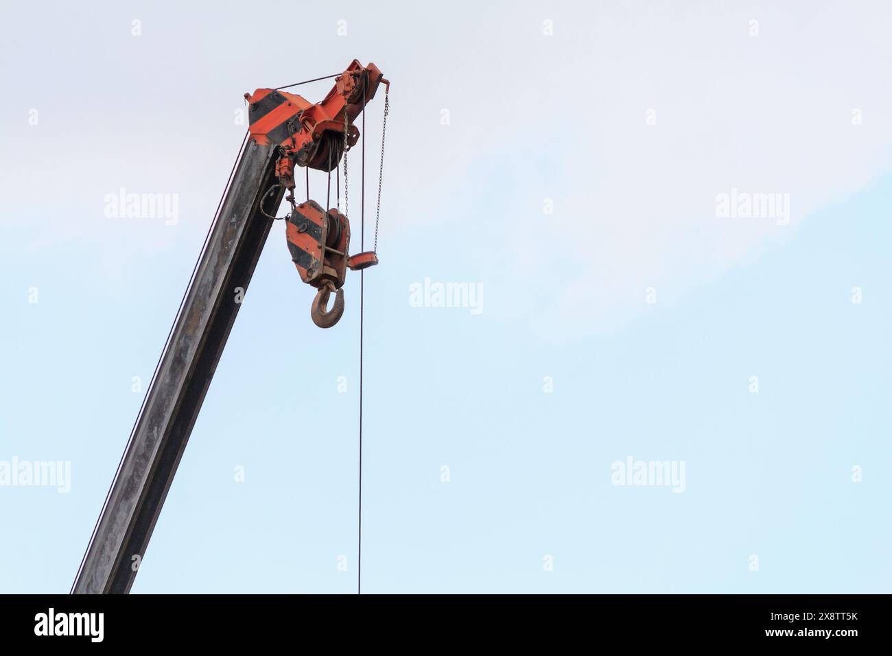telescopic arms of mobile construction crane truck Stock Photo - Alamy