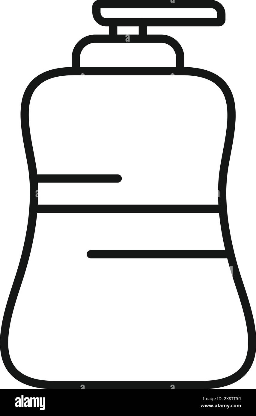 Black and white line art of a liquid soap dispenser for hygienerelated ...