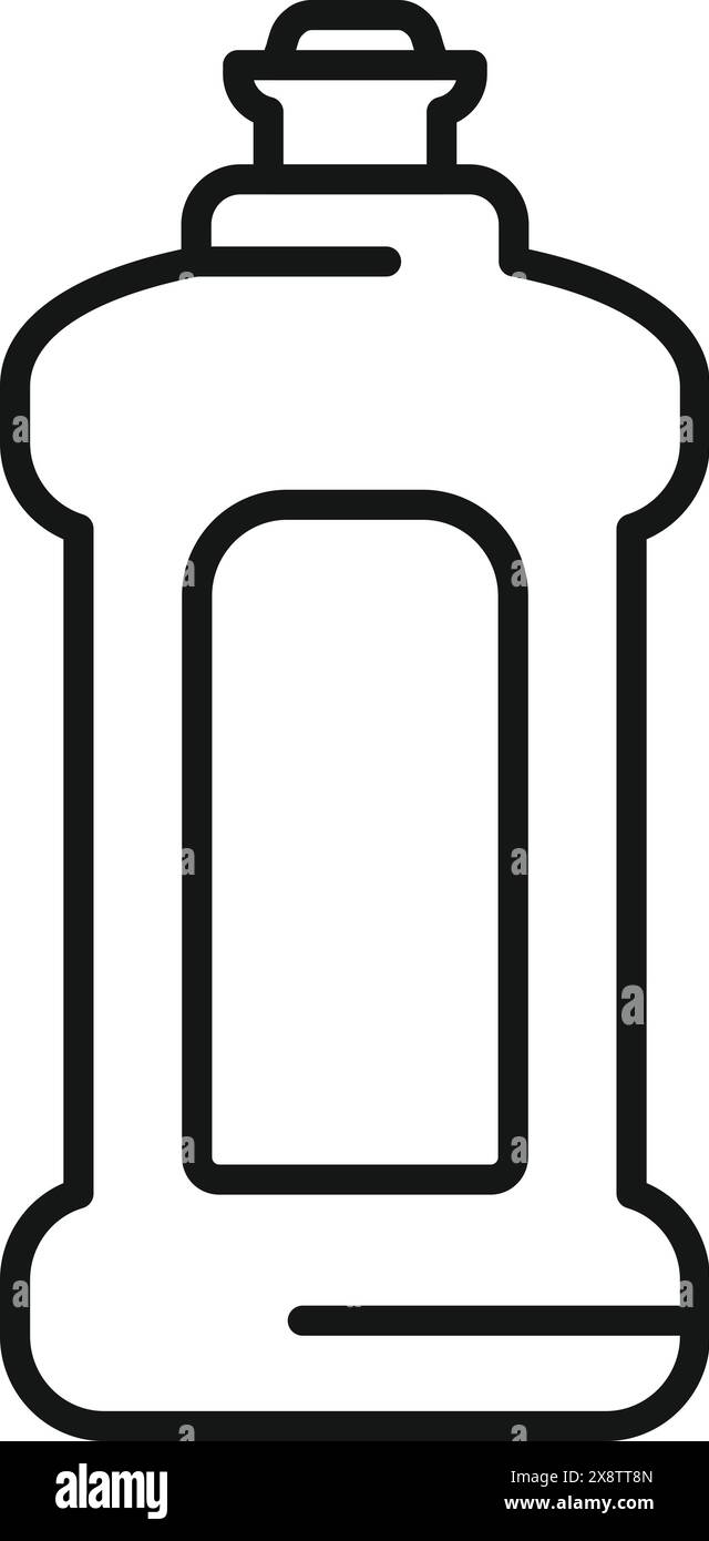 Simple outline of a reusable water bottle icon for various graphic ...