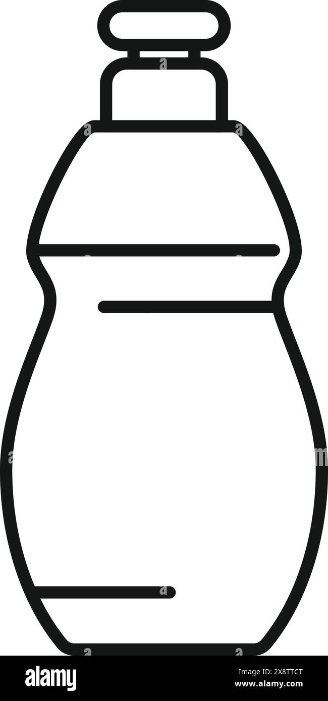 Simple outline vector drawing representing a disposable water bottle ...