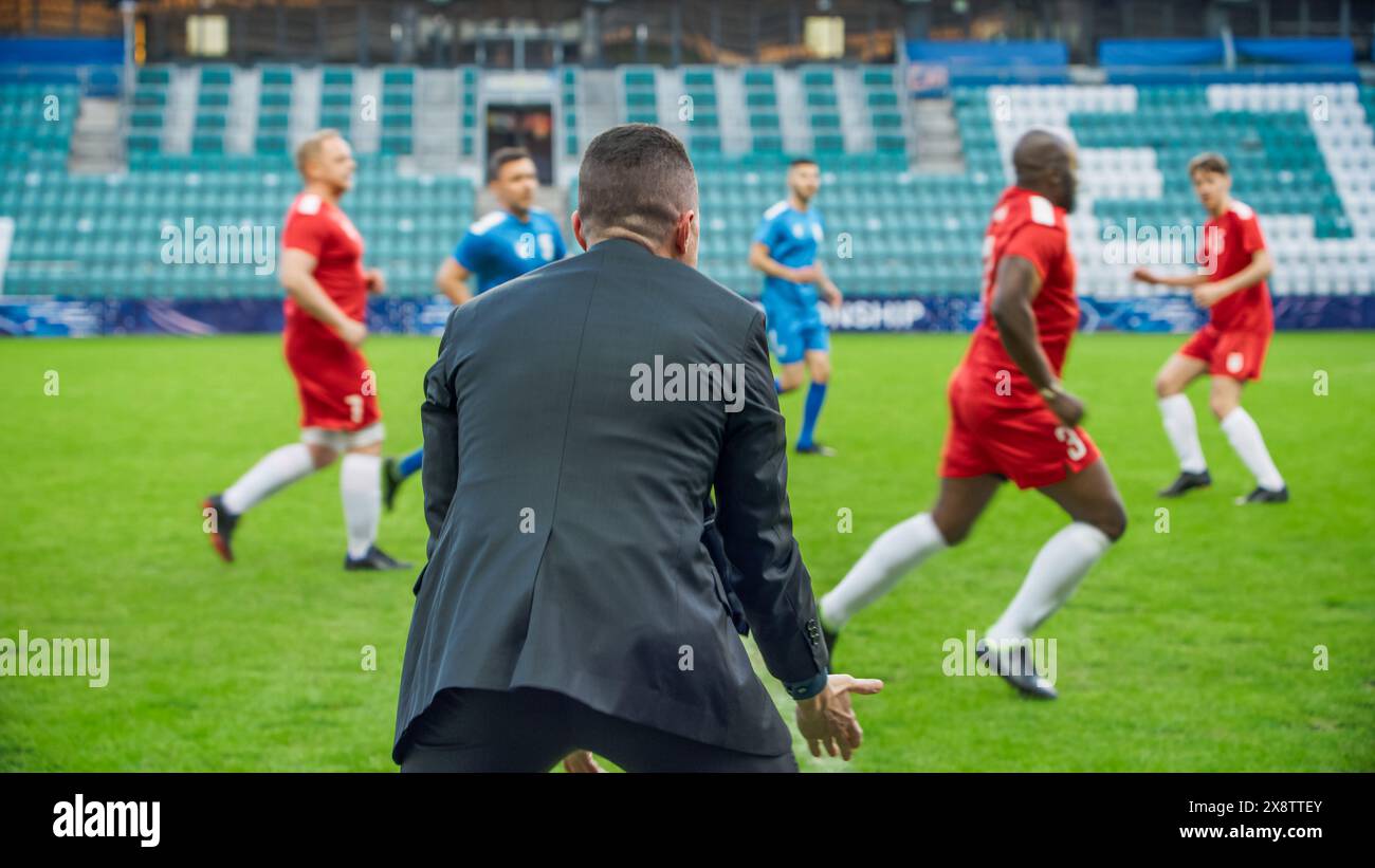 Professional Soccer Football Match Championship on Stadium with ...