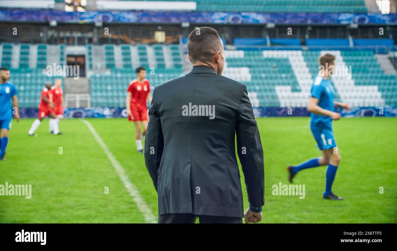 Professional Soccer Football Match Championship on Stadium with ...