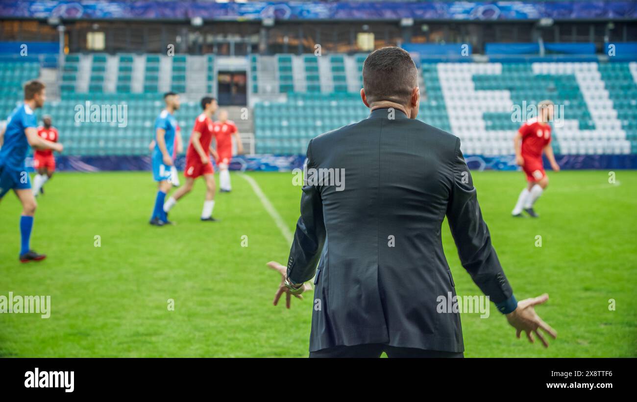 Professional Soccer Football Match Championship on Stadium with ...