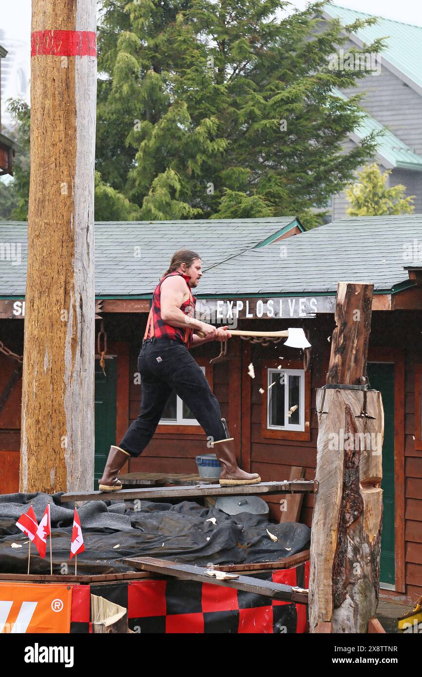 Springboard chop, Great Alaskan Lumberjack Show, Ketchikan ...