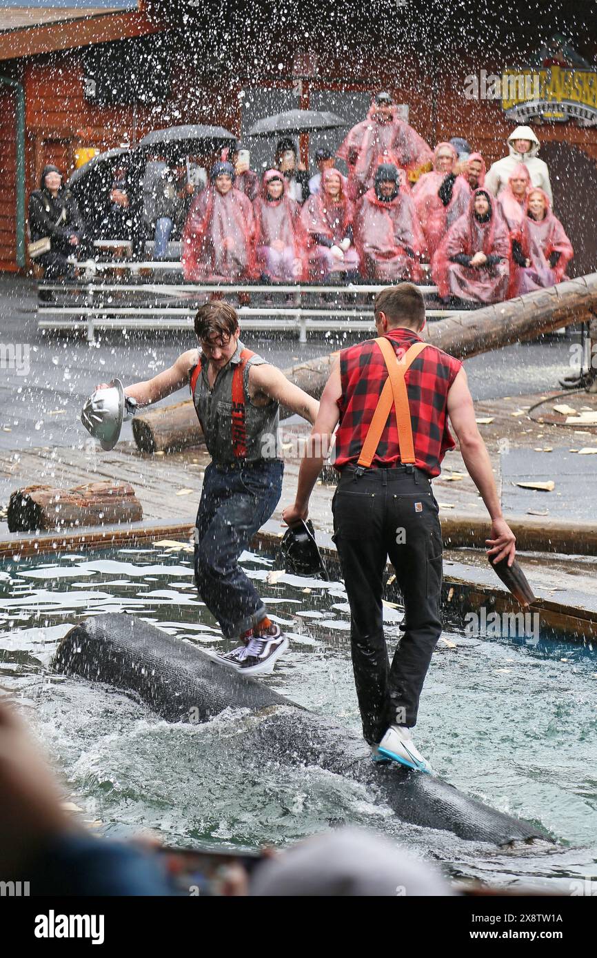 Logrolling (aka Birling), Great Alaskan Lumberjack Show, Ketchikan ...