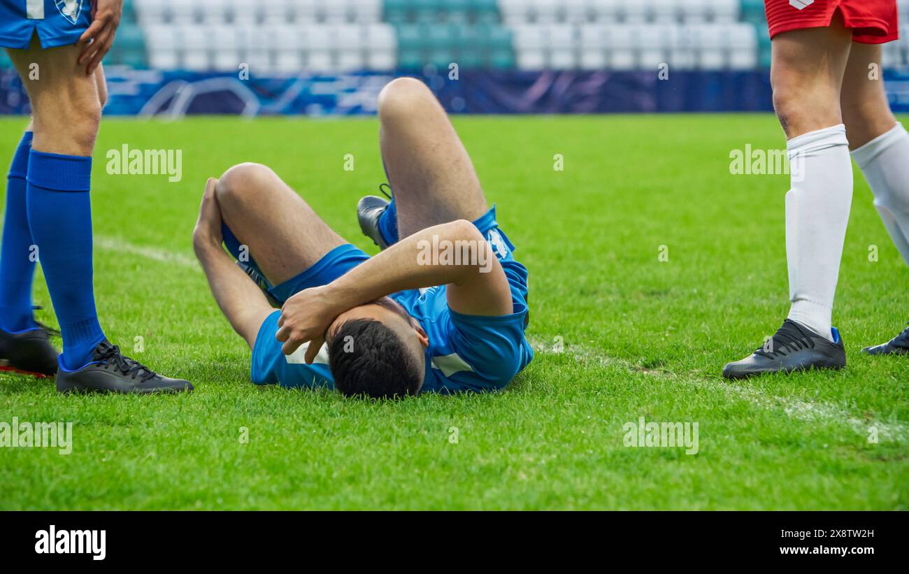 Professional Soccer Football Match Championship: Blue Team Players ...