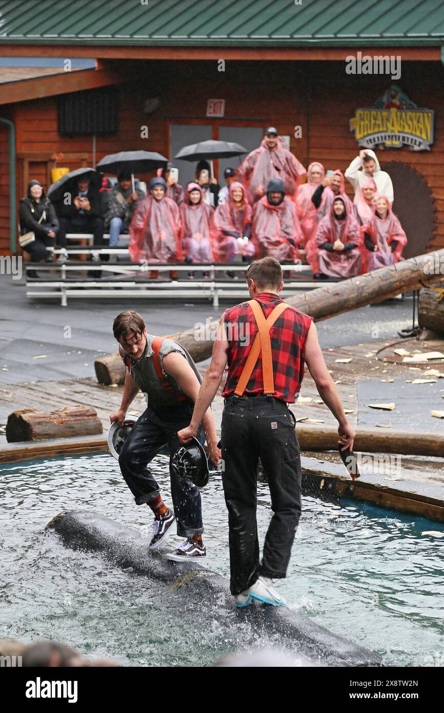 Logrolling (aka Birling), Great Alaskan Lumberjack Show, Ketchikan ...